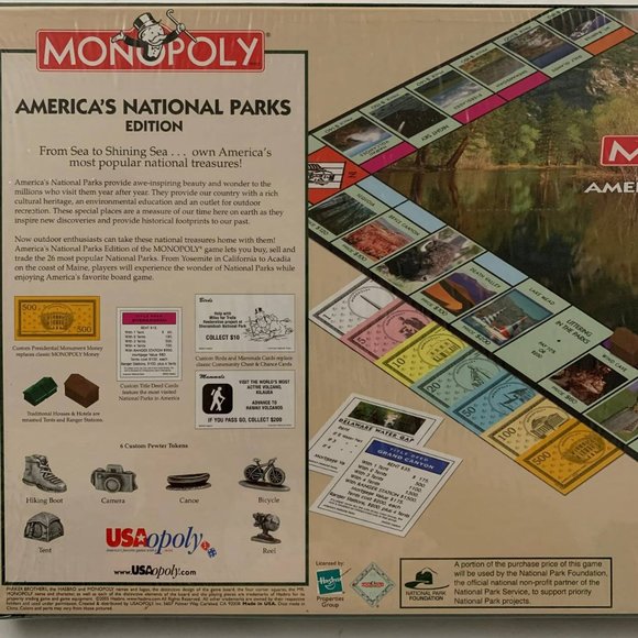 Hasbro | Games | Vintage Monopoly Americas National Parks Edition 205 ...